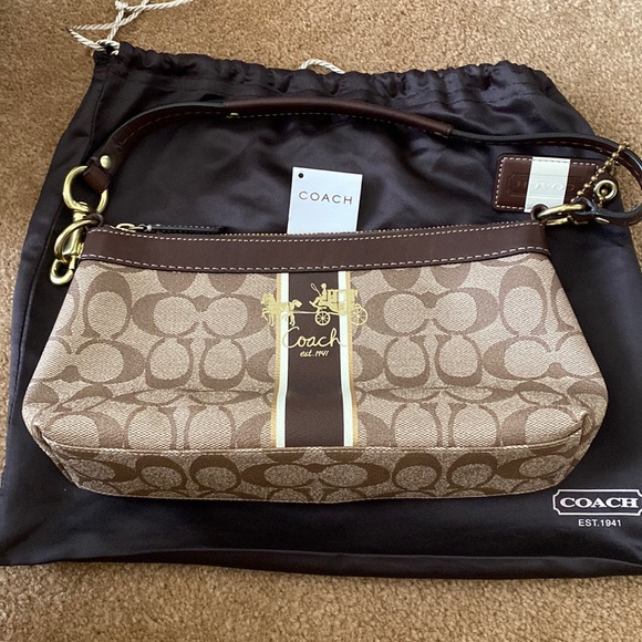 Coach | Bags | Coach Stripe Signature Stripe Demi Shoulder Bag | Poshmark